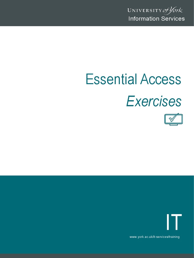 Essential Access Exercises | PDF | Databases | Computer File