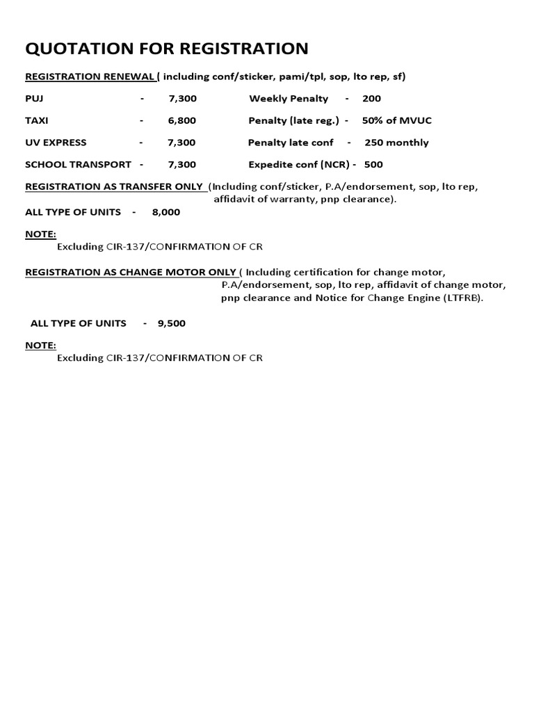 Quotation For Registration | PDF | Technology & Engineering