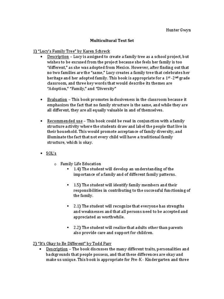 Multicultural Text Set | PDF | Family | Adoption