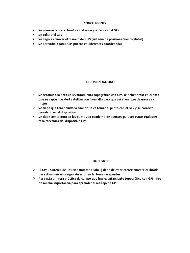 Conclusiones Gps | PDF | Informática