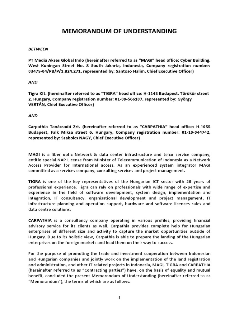 Memorandum of Understanding for Land Survey, Land Record and Data ...