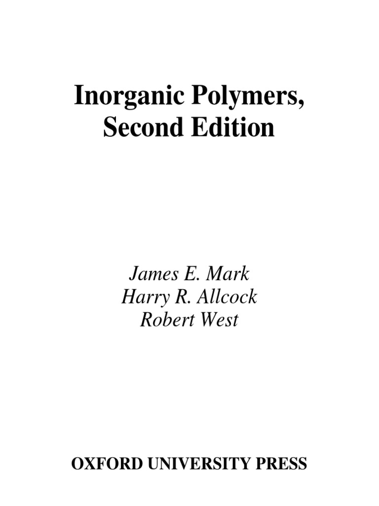 Inorganic Polymers | PDF | Polymers | Applied And Interdisciplinary Physics