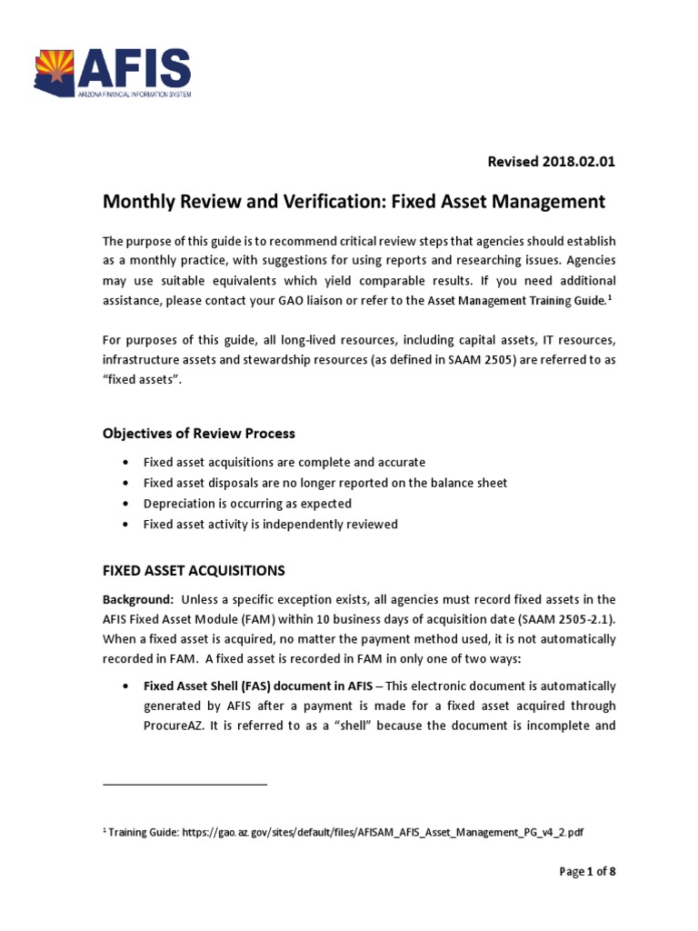 Monthly Financial Review - Fixed Assets | PDF | Depreciation | Fixed Asset