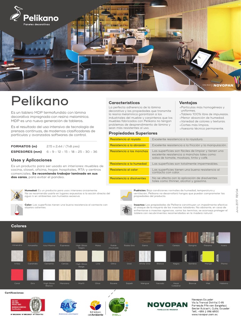 Melamina Pelikano | Cemento | Madera
