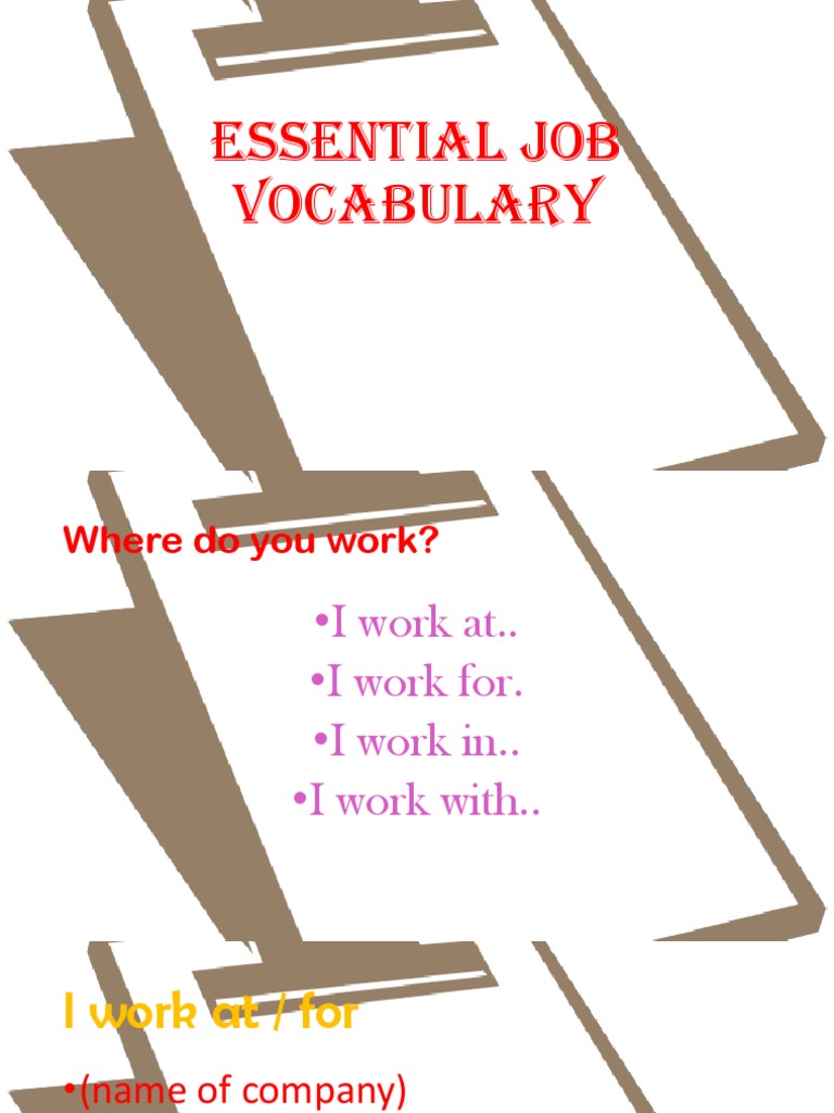 Essential Job Vocabulary Guide | PDF