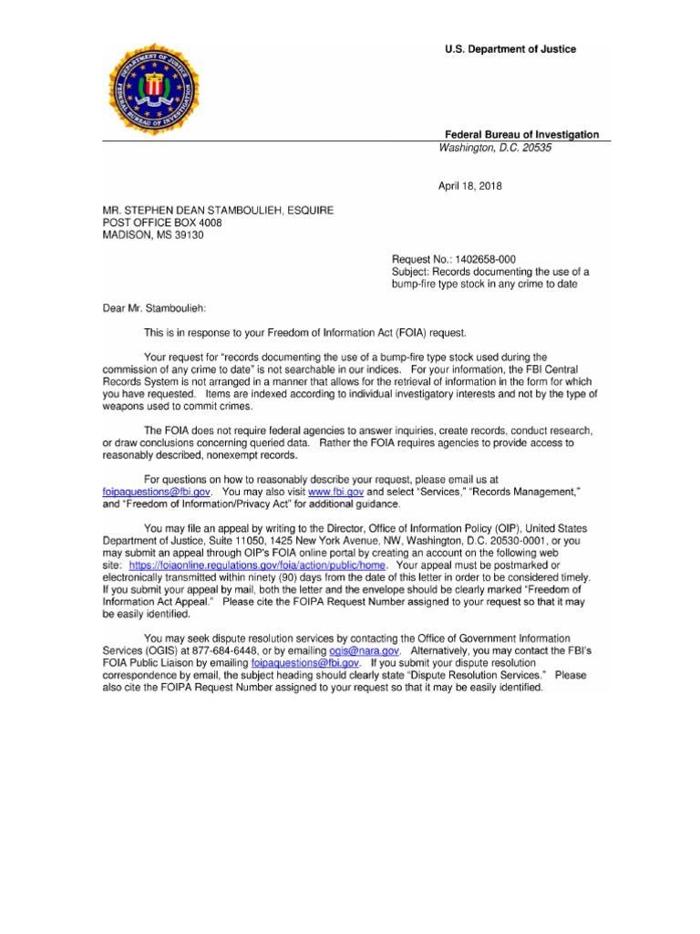 Foia FBI Denial