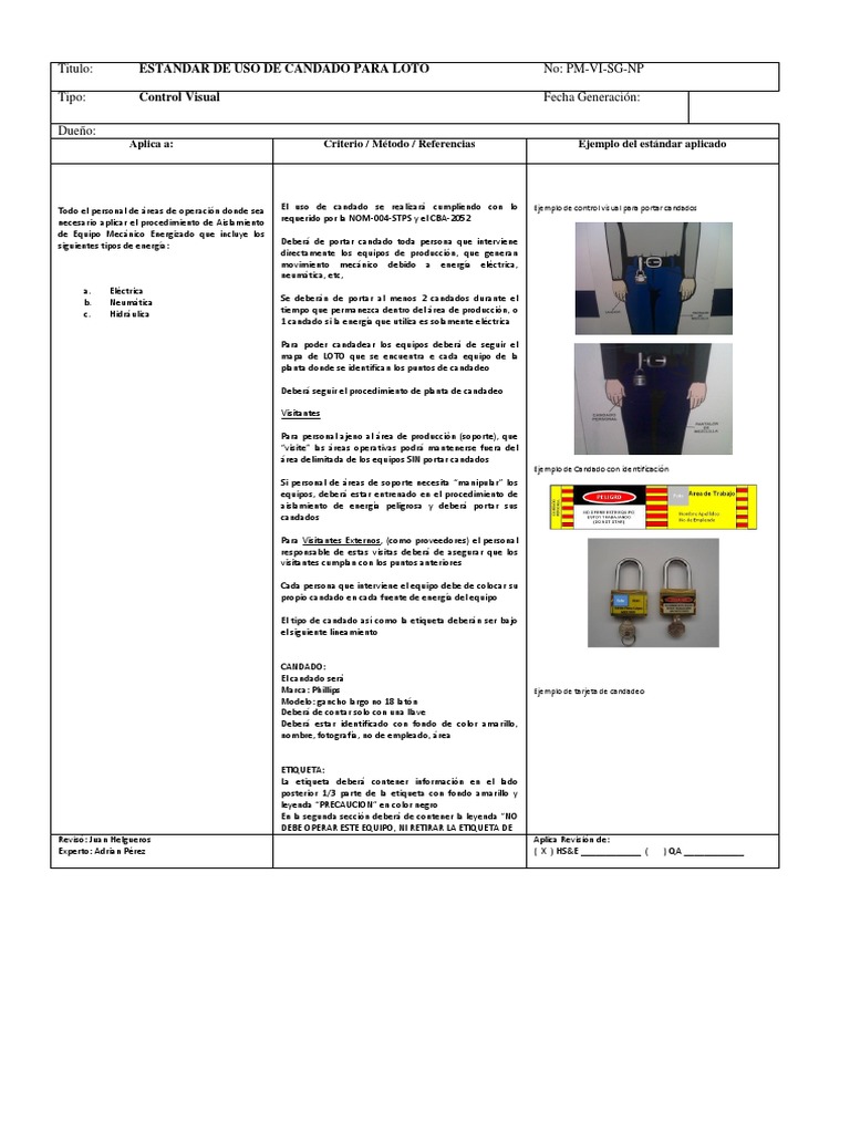 Candado para Loto | PDF | Energía y recursos | Informática y tecnología ...