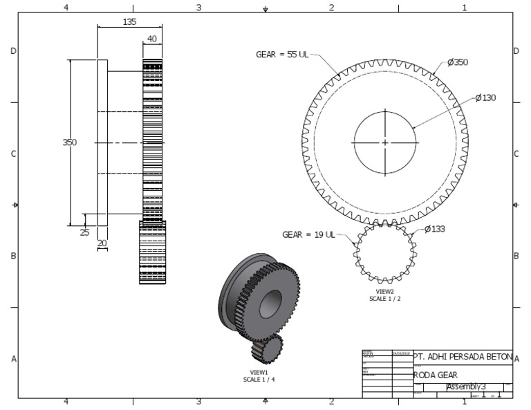 Roda Gear Assembly Drawing | PDF