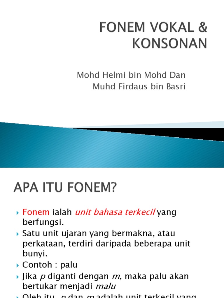 Fonem Vokal & Konsonan | PDF