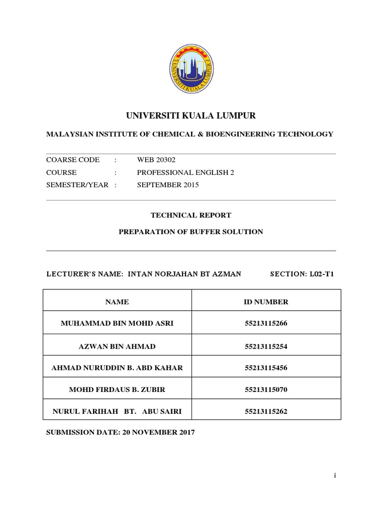 TechReport Preparation of Buffer Solution L02-T1 | PDF | Buffer Solution | Ph