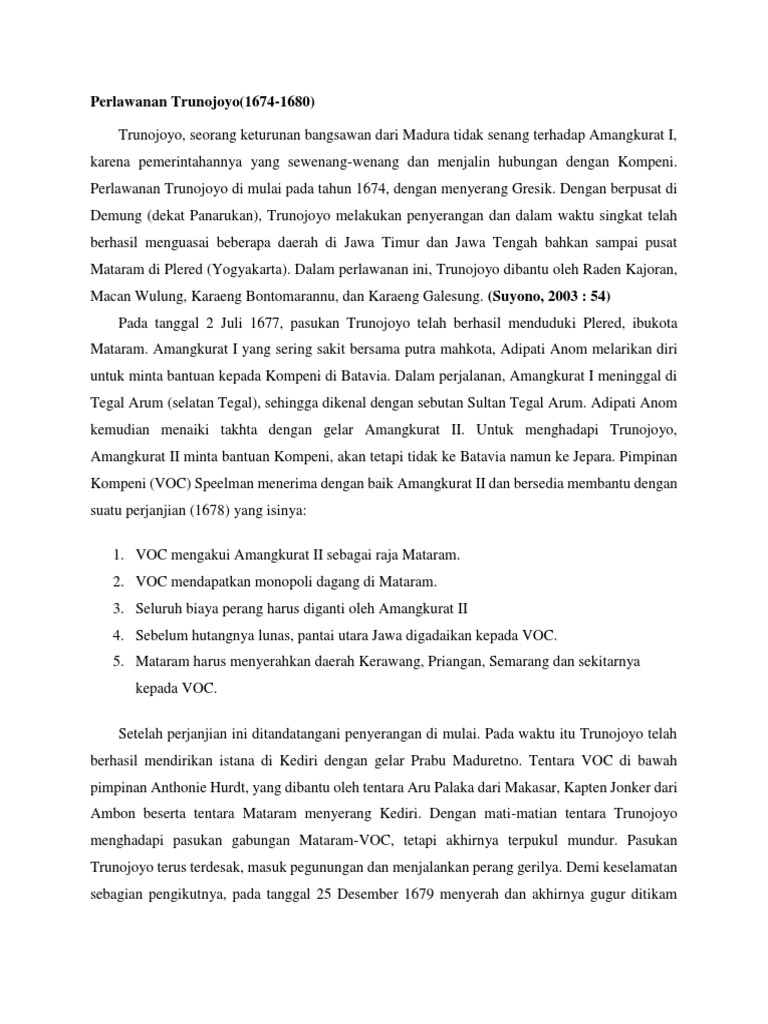 Perlawanan Trunojoyo | PDF