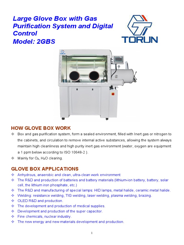 Inert Atmosphere Glove Box Model 2GBS | PDF | Welding | Construction