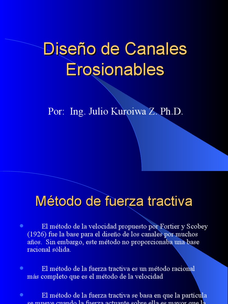 04diseño De Canales Erosionables Pdf Fuerza Movimiento Física