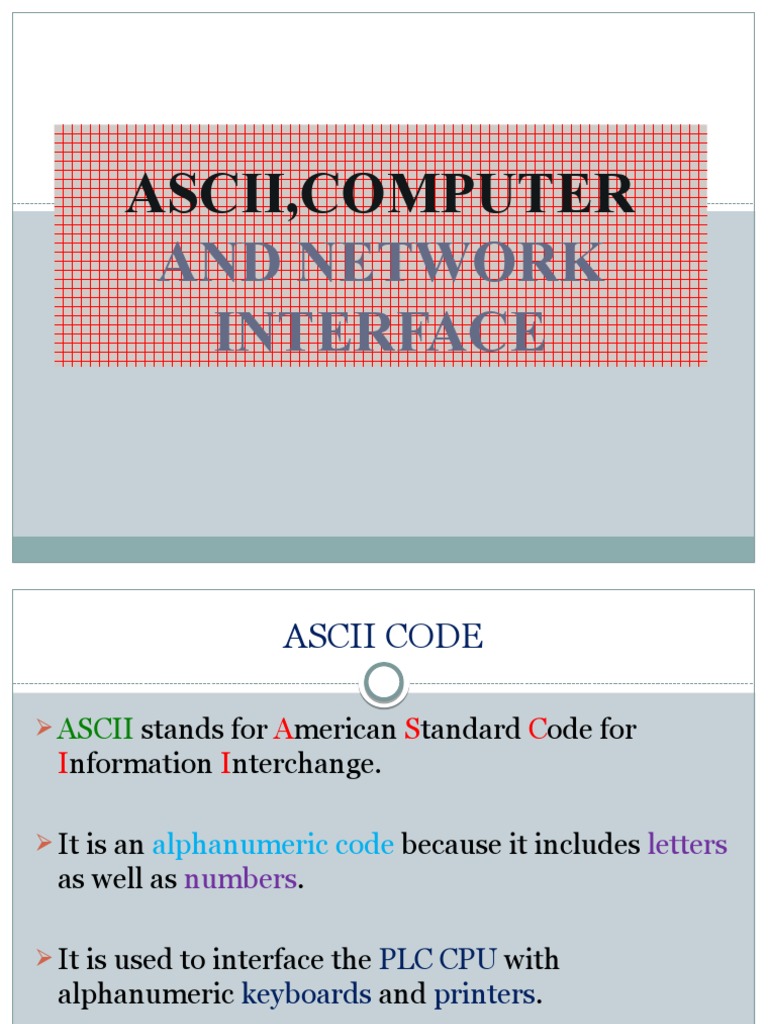Ascii, Computer and Network Interface | PDF | Classes Of Computers | Programmable Logic Controller