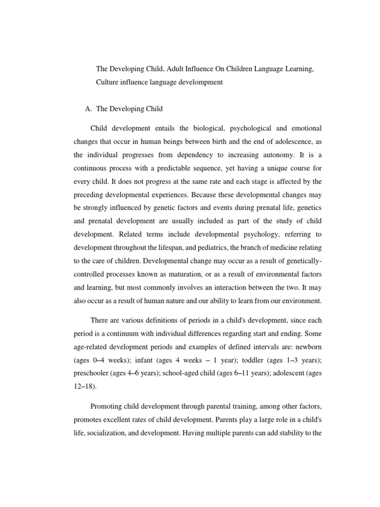 The Developing Child | PDF | Child Development | Relationships