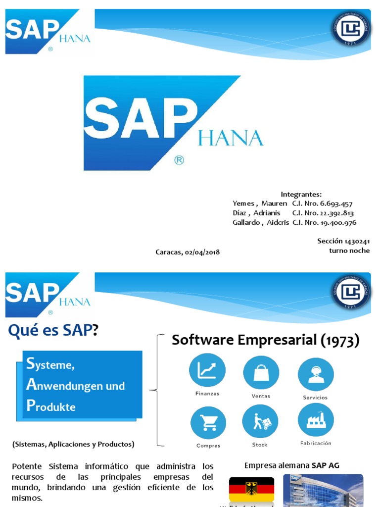 Sap Hana Exposición | PDF | Sap Se | Informática