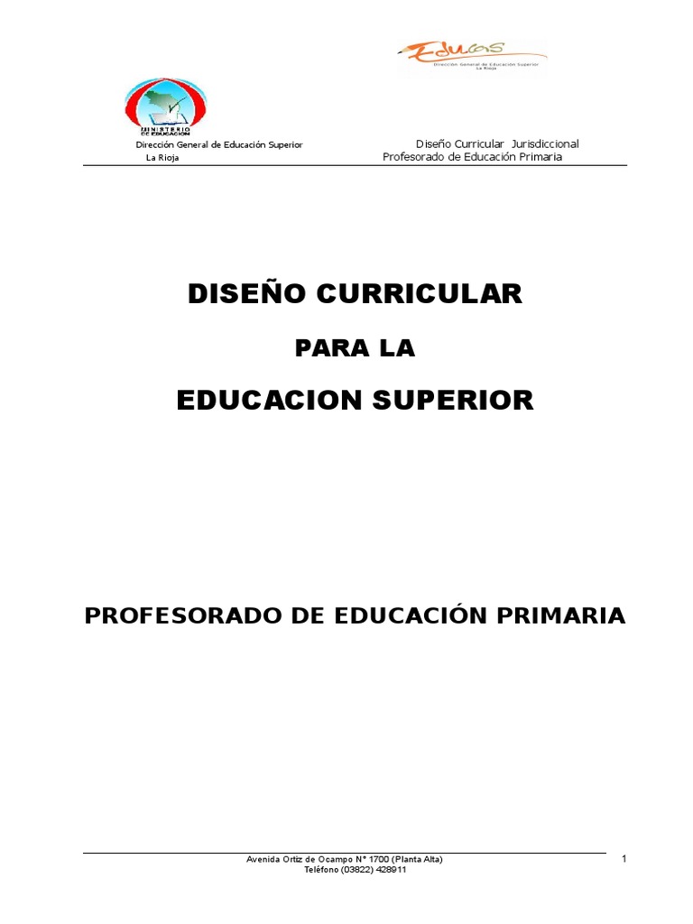Diseño Curricular Primaria Versión 2 Pdf Maestros Plan De Estudios