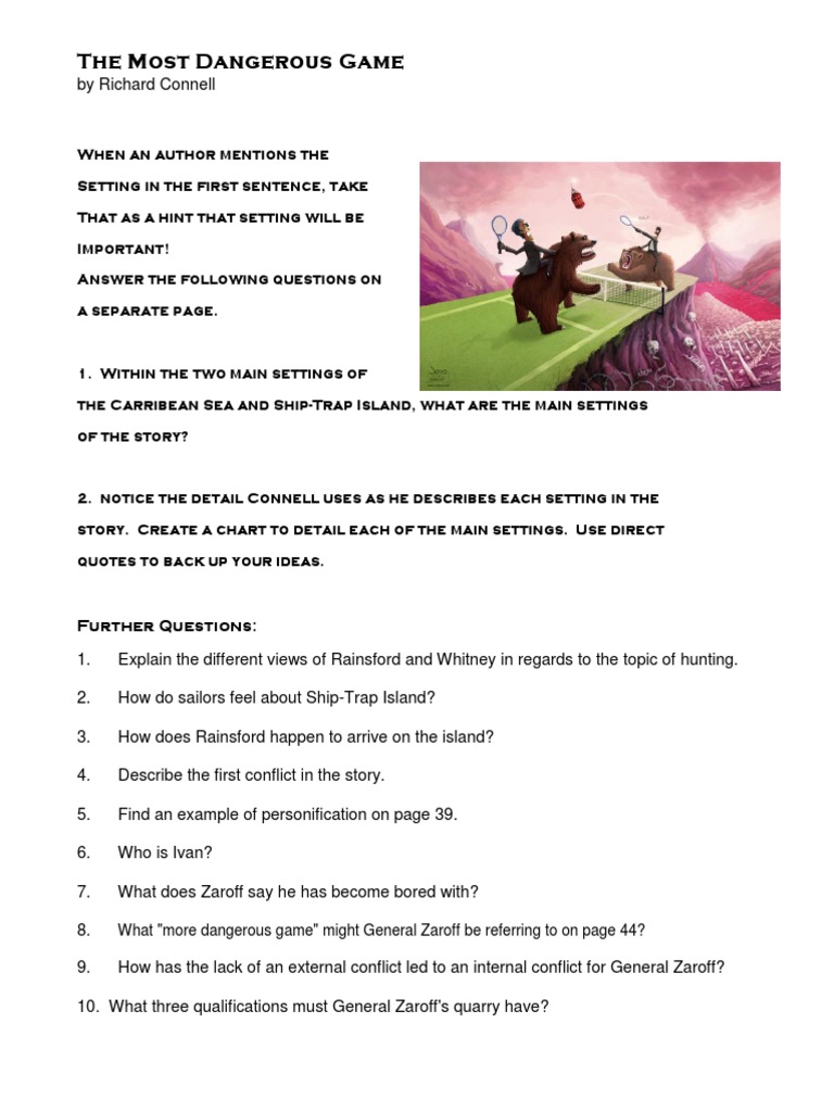 The Most Dangerous Game: Discussion Questions | PDF