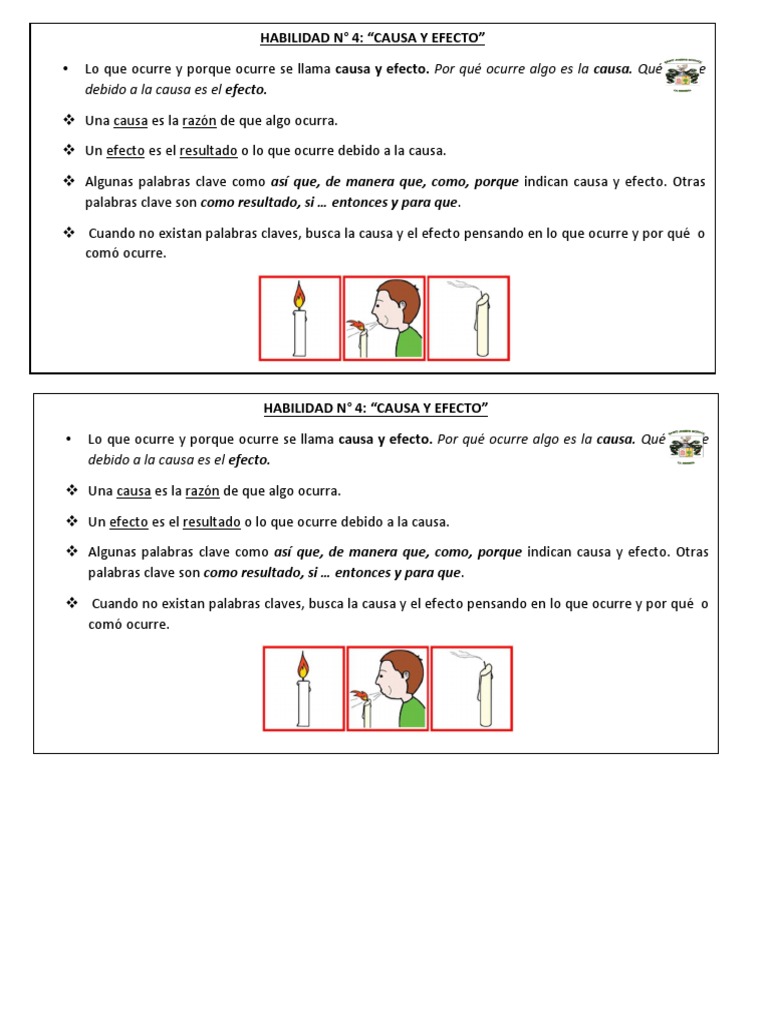 Apunte Causa-Efecto 4 Básico | PDF
