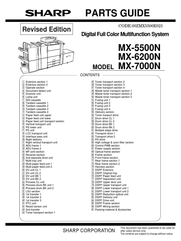 Parts Guide MX-7000 | PDF | Science | Electronics