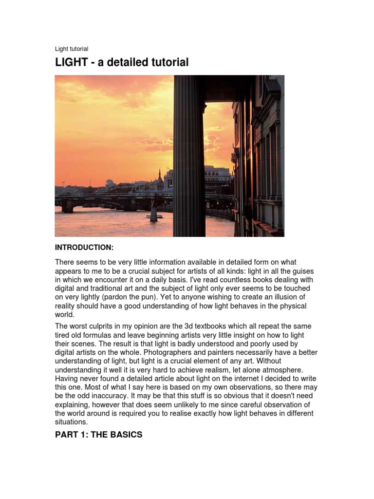 Lighting PDF | PDF | Sky | Shadow