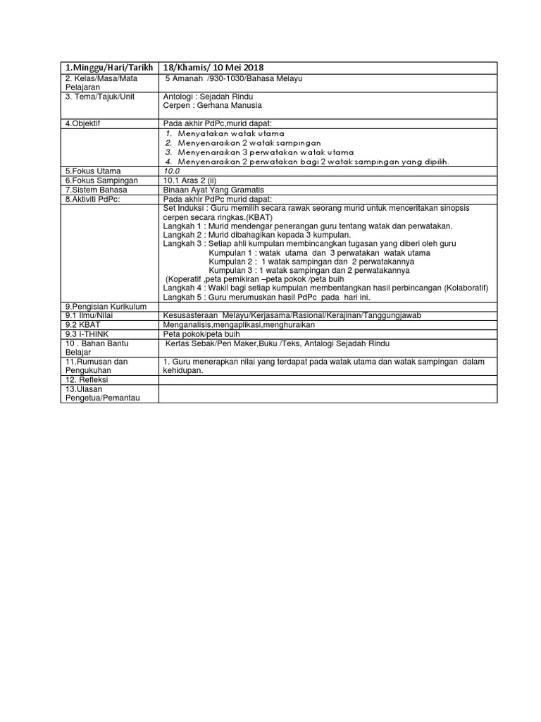 RPH Minggu 18 (Bengkel Pak 21) | PDF