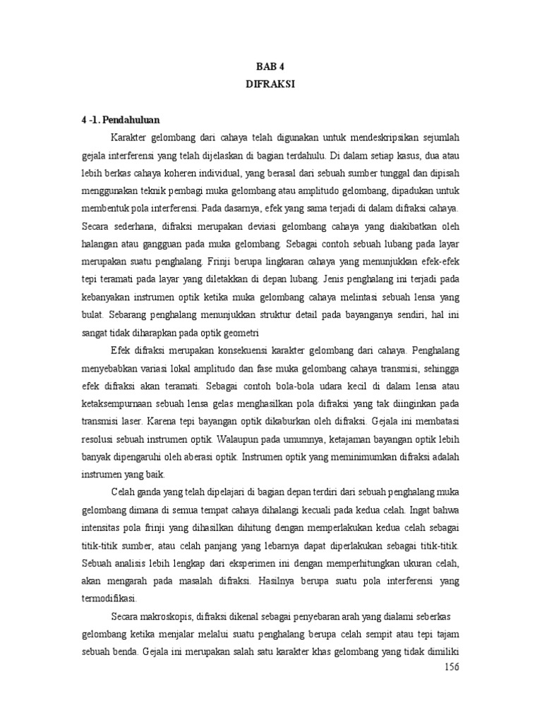 Bab 4 Difraksi Rev | PDF