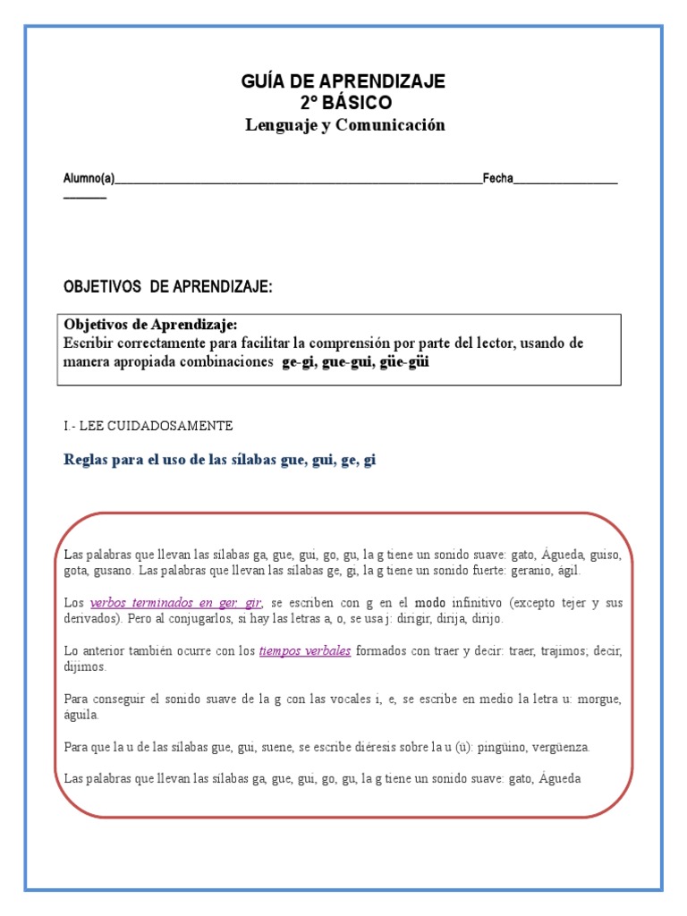 2° Año Guia Del Uso Del Gui Gue | PDF | Idiomas | Artes del Lenguaje y ...