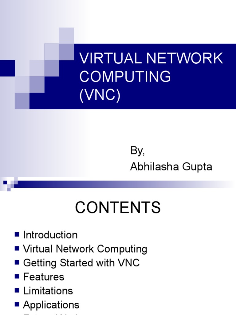 Virtual Network Computing (VNC) : By, Abhilasha Gupta | PDF | Computing ...