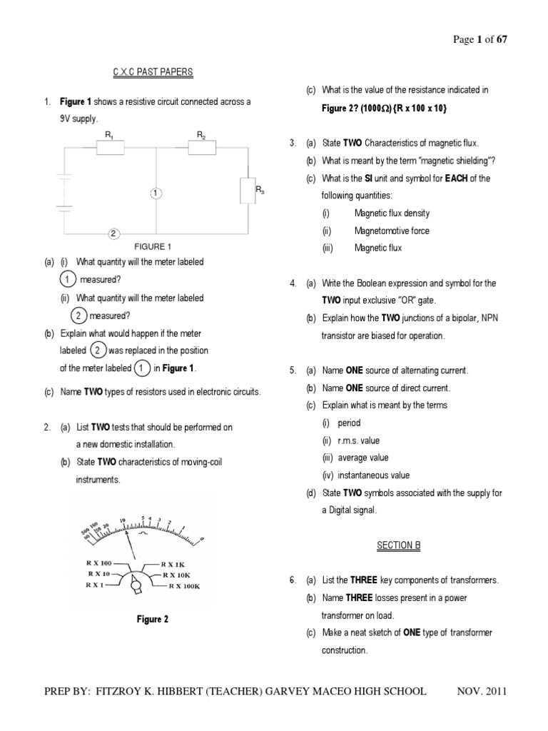CXC Latest | PDF | Series And Parallel Circuits | Electrical Resistance ...