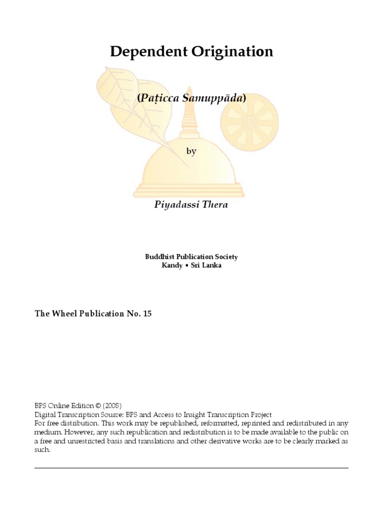 Dependent Origination: Paticca Samuppada | PDF