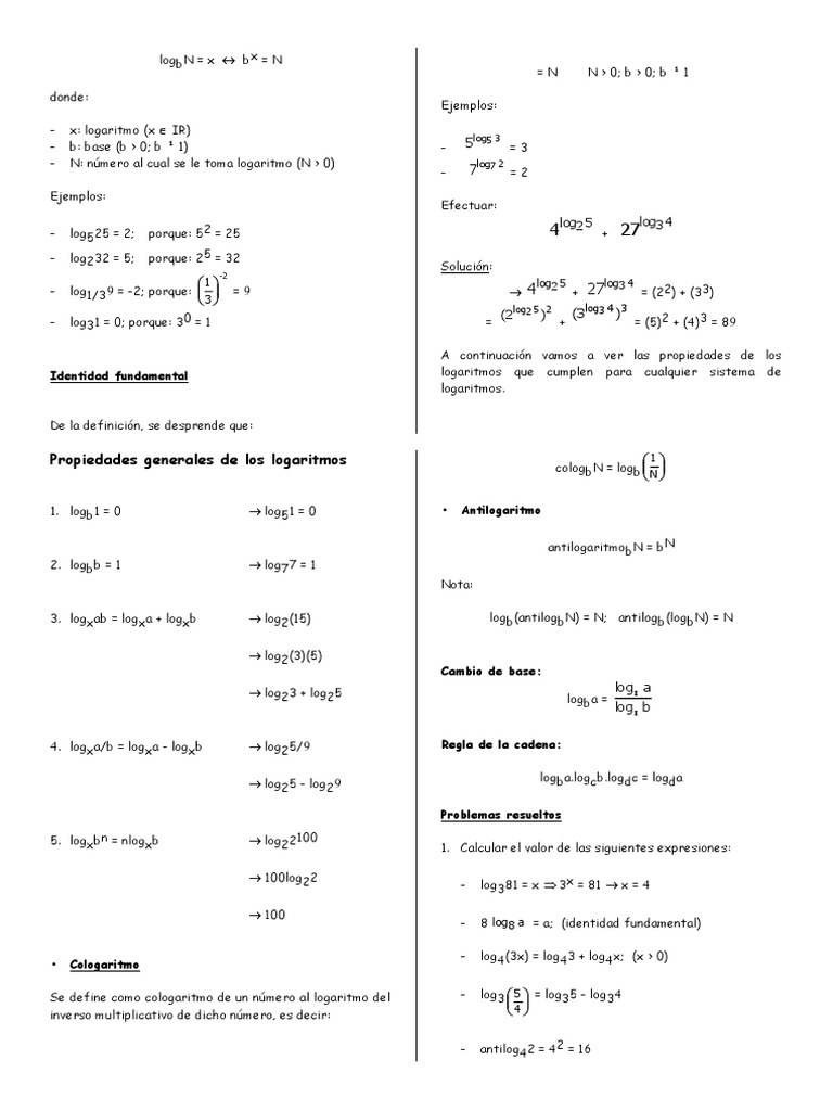 Clase 3 | PDF | Logaritmo | Enseñanza de matemática