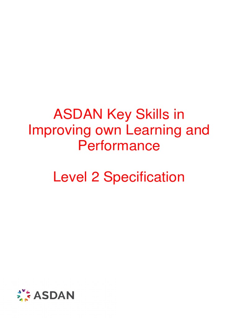 ASDAN Key Skills in Improving Own Learning and Performance Level 2 ...