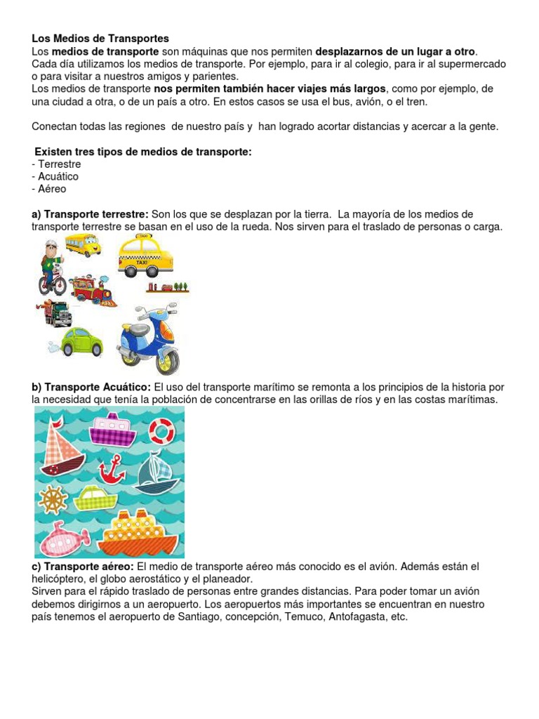 Medios Transporte y Comunicacion | PDF | Medios de comunicación ...