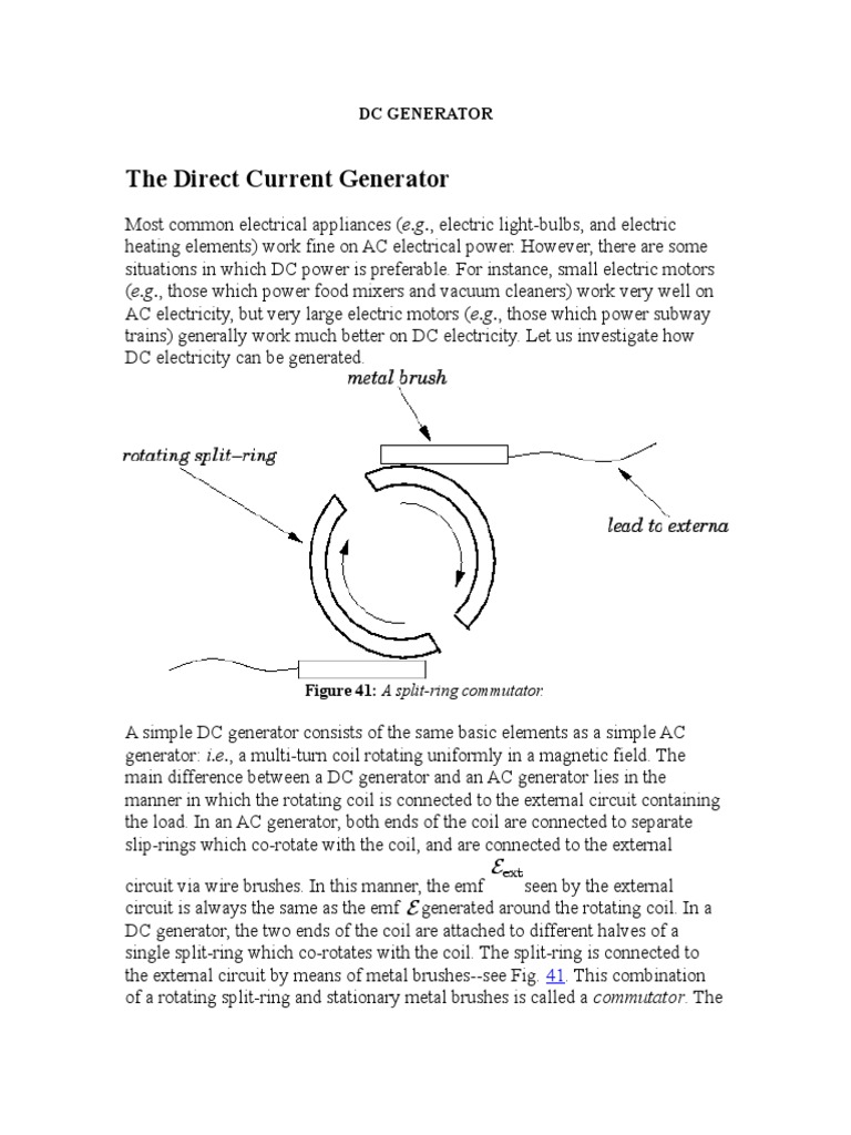 Summary of DC Generator | PDF | Electric Generator | Direct Current