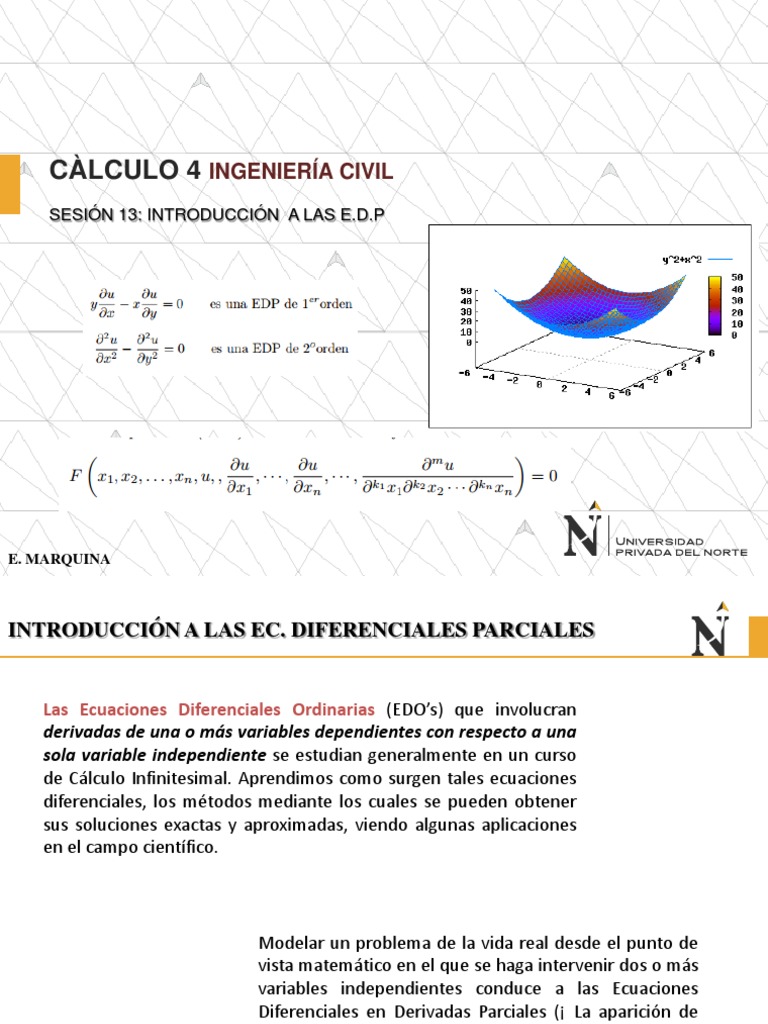 Ecuaciones Diferenciales Parciales | PDF | Ecuación diferencial parcial | Ecuaciones diferenciales