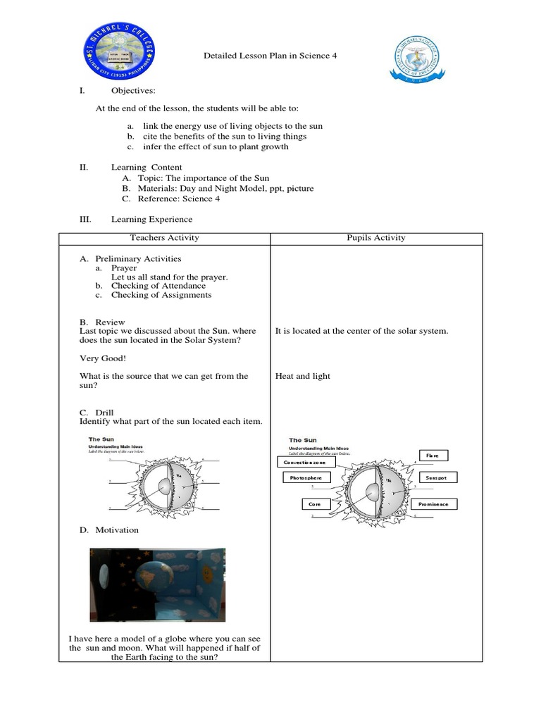Lesson Plan | Download Free PDF | Sun | Lesson Plan