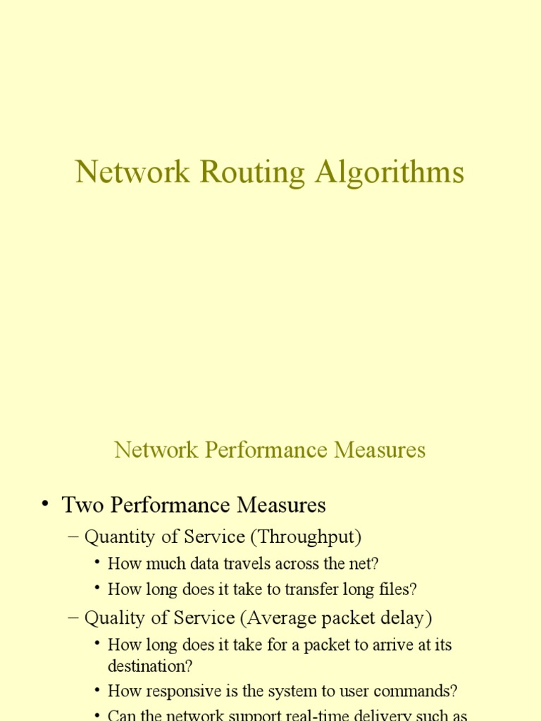 Network Routing Algorithms | PDF | Routing | Network Congestion