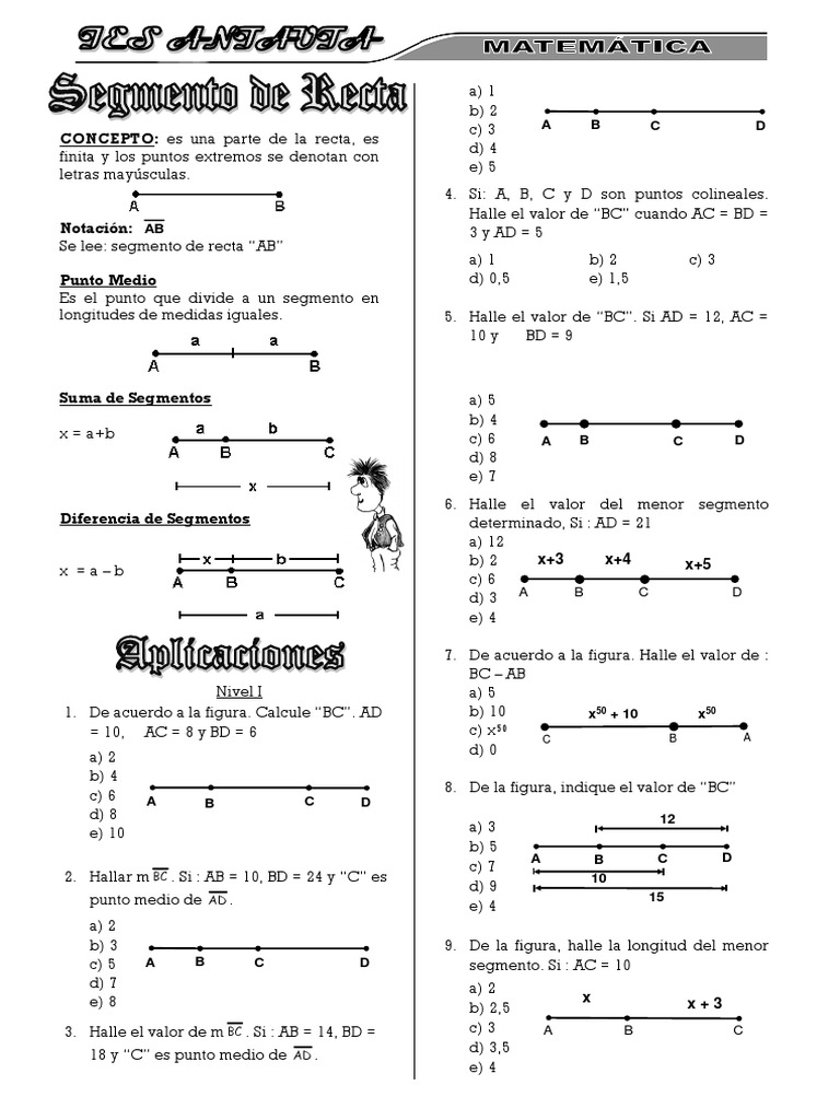 Tema 1 Segmentos | PDF | Geometría | Enseñanza de matemática