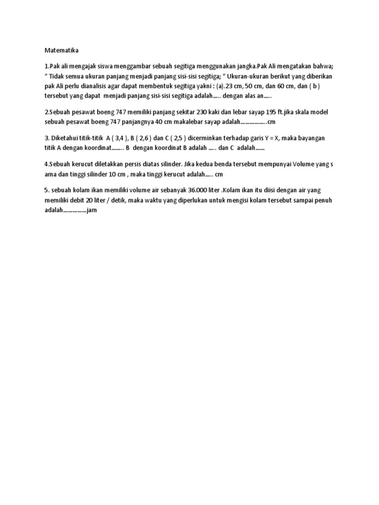 Soal Ogn Matematika | PDF