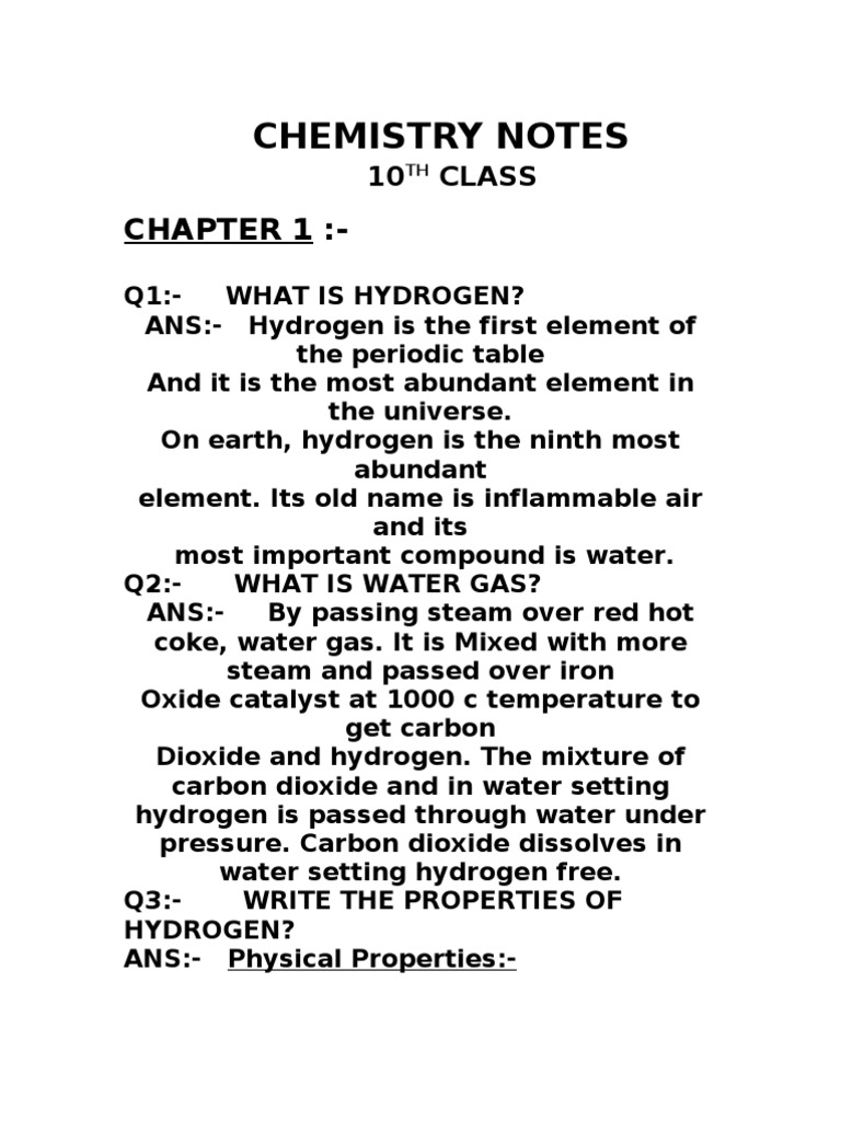 Chemistry Notes | PDF