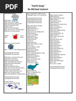 Michael Jackson's Earth Song Lyrics | PDF | Art | Young Adult