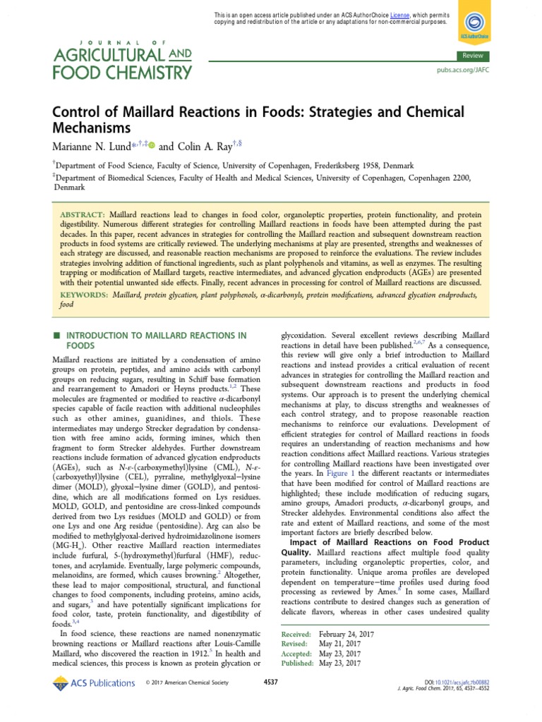 Control of Maillard Reactions in Foods | PDF | Polyphenol | Chemical ...