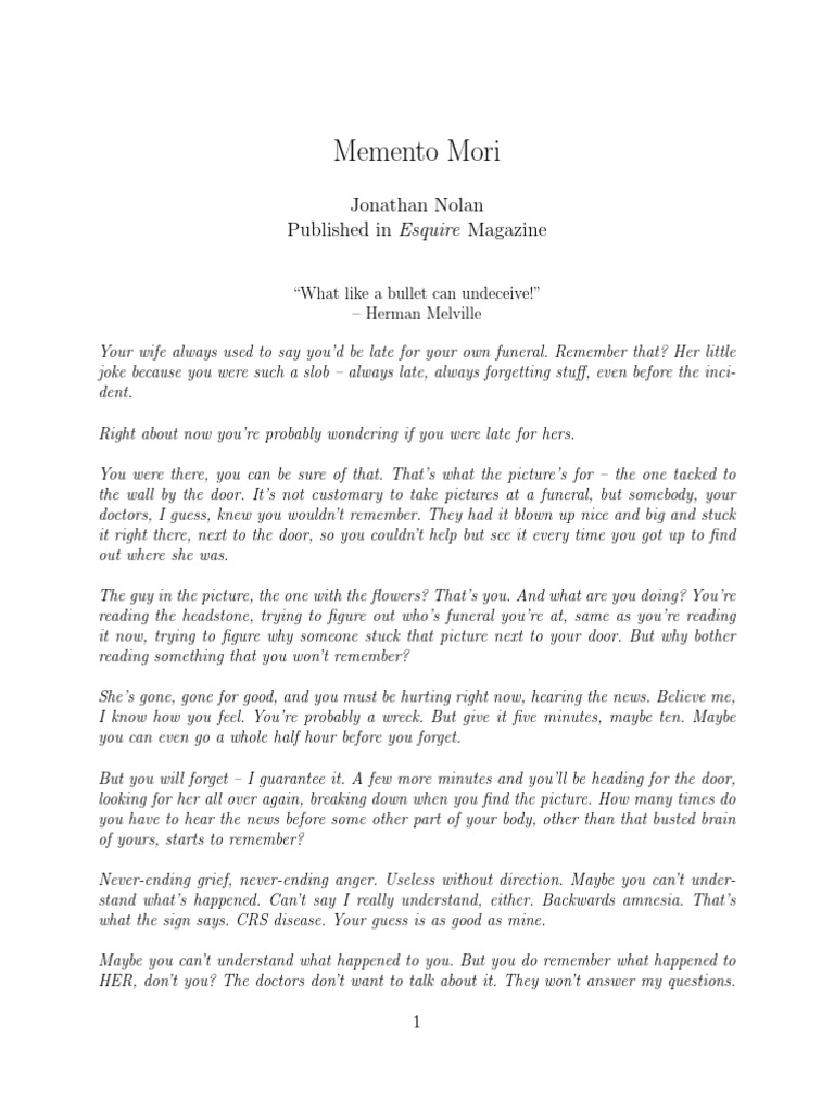 Memento Mori PDF | PDF | Nature