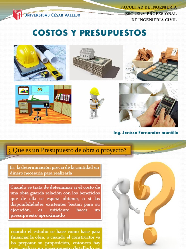 Costos Y Presupuestos Diapositivas Presupuesto Costo