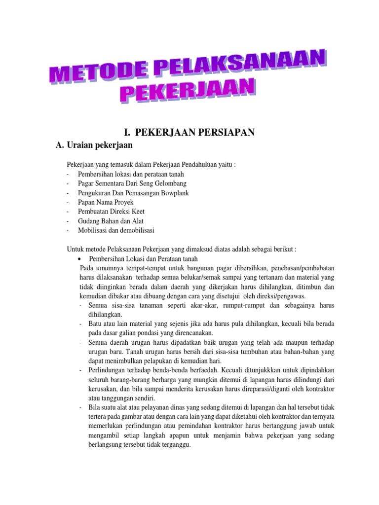 Metode Pelaksanaan Gedung | PDF