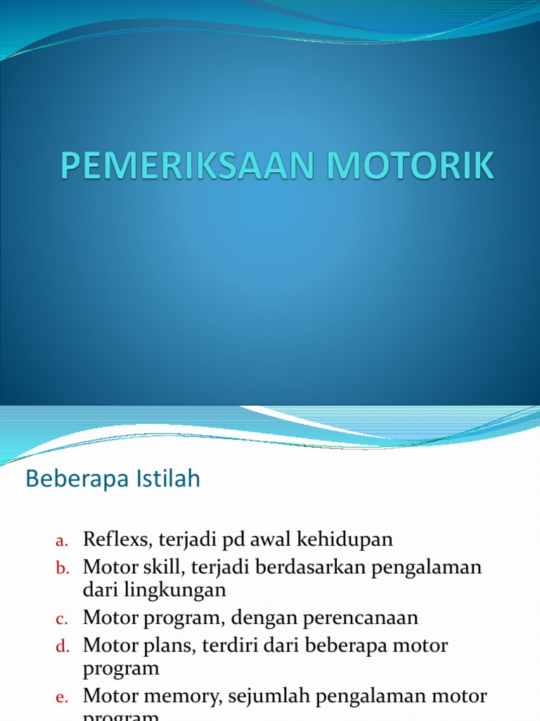 Pemeriksaan Motorik | PDF