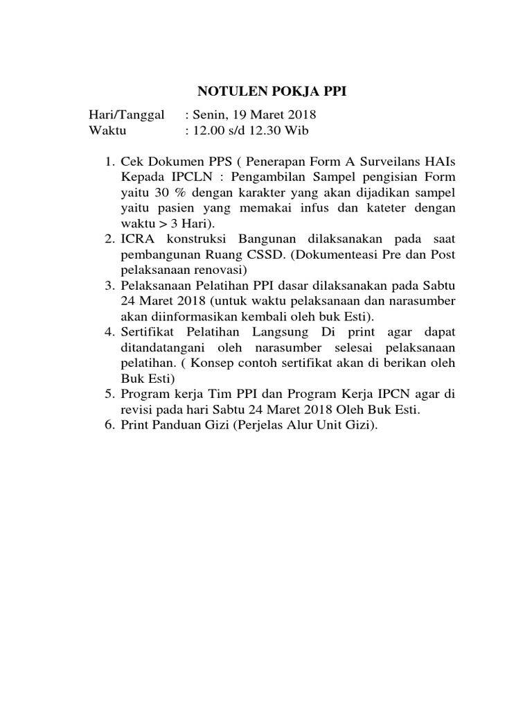 Notulen Pokja Ppi | PDF