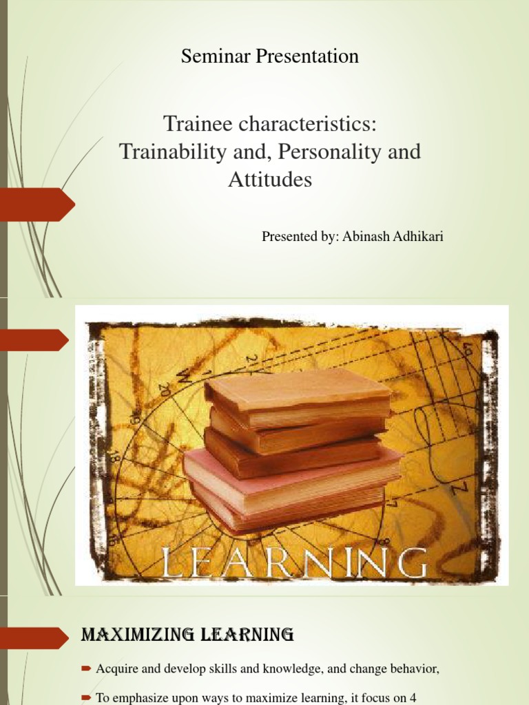 Trainee Characteristics Slides HRD | PDF | Motivation | Motivational