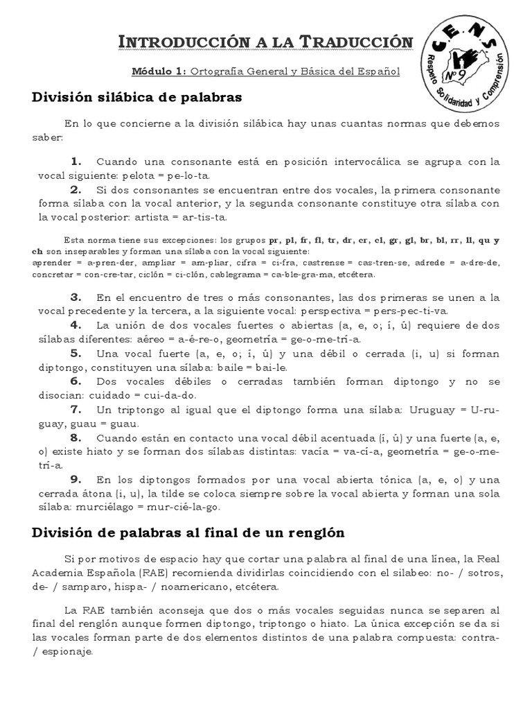 Silabas Acentuacion Diptongos Hiatos | PDF | Sílaba | Vocal